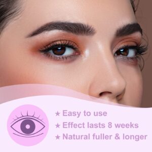 4 in 1 Lash & Brow Lift and Black Color Kit, Eyelash Perm Kit & Brow Lamination Kit, Professional Last 8 Weeks DIY Perming Wave Effect | Tools Included, Perfect for Salon & Home Use (Black)