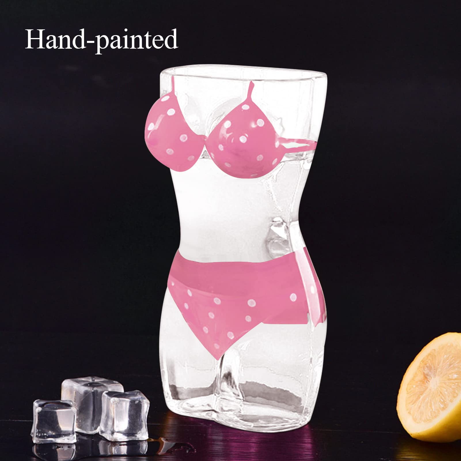 TAXXII Women Body Shape Wine Glasses, Bikini Drinking Glass, Transparent Cocktail Shaker Shot Glass, Beer Goblet Wine Cocktail Juice Glass for Bars, Night Clubs, Hotels, Party(Pink 60ml)