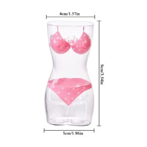 TAXXII Women Body Shape Wine Glasses, Bikini Drinking Glass, Transparent Cocktail Shaker Shot Glass, Beer Goblet Wine Cocktail Juice Glass for Bars, Night Clubs, Hotels, Party(Pink 60ml)