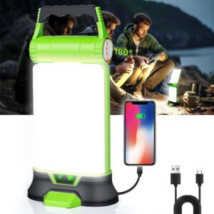 favourlite camping lantern, 1500lm 2cob rechargeable lantern 180° rotatable camping light with 4000 capacity phone charger waterproof portable led lantern for emergency power outages hiking