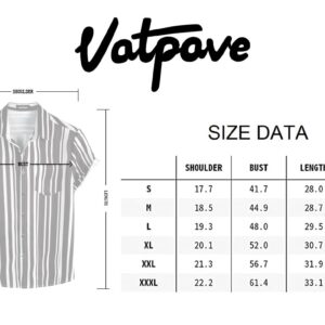 VATPAVE Mens Striped Summer Shirts Casual Button Down Short Sleeve Beach Stylish Untucked Hawaiian Shirts Small Blue Pink