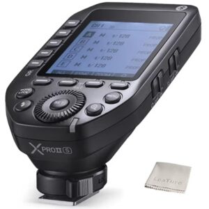 godox xproii-s ttl wireless flash trigger compatible for sony, 1/8000s hss 2.4g wireless flash transmitter, ttl-convert-manual, extra large lcd screen, bluetooth connection, new hotshoe locking