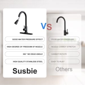 Kitchen Faucets with Pull Down Sprayer-Kitchen Sink faucets-Single Level Stainless Steel-Matte Black