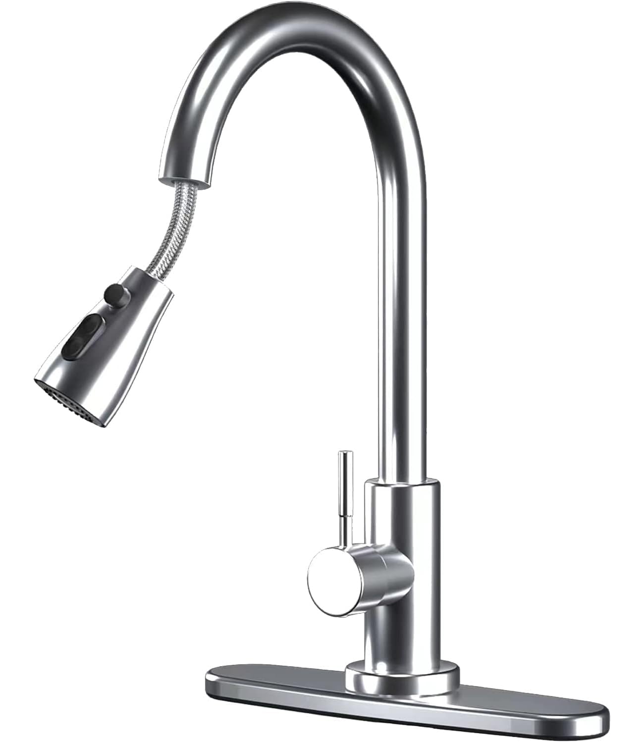 Susbie Kitchen Faucets with Pull Down Sprayer,Kitchen Faucet,Single Handle Kitchen Sink Faucet with Pull Out Sprayer,Single Level Stainless Stee