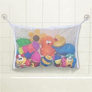 ShanLily Bath Toy Organizer Mesh Bag Baby Bathtub Hanging Storage Bag Quick Drying Bathroom Shower Caddy Net Bag with Suction Cups for Kids & Toddlers,36 * 37cm