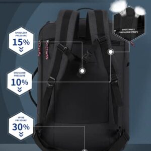 TRAILKICKER 48L Travel Backpack Flight Approved Carry On Backpack Weekender Bag for Men & Women Business Executive Black