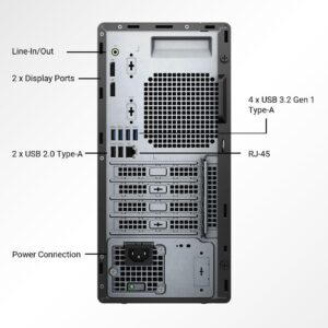 Dell Optiplex 3000 Series 3090 Tower Business Desktop, Intel Core i5-10505, 32GB RAM, 1TB SSD, DVD-RW, Display Port, RJ-45, US English Layout Wired Keyboard & Mouse, Wi-Fi 5, Windows 11 Pro, Black