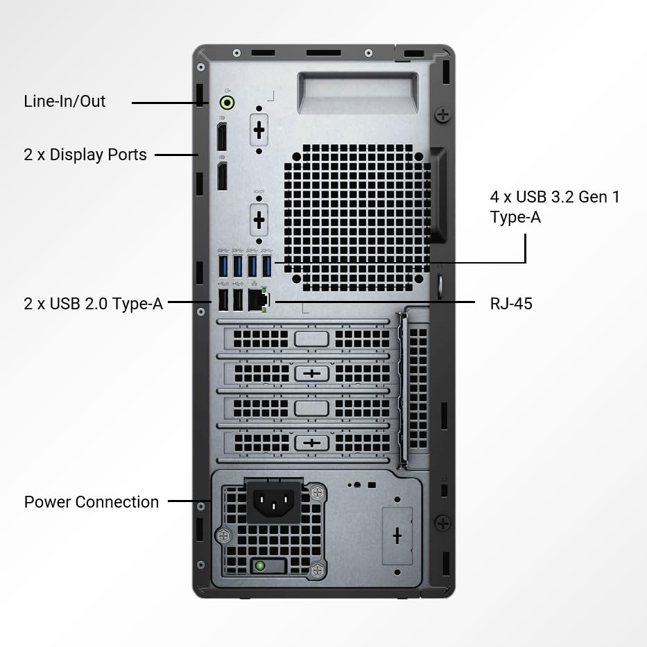 Dell Optiplex 3000 Series 3090 Tower Business Desktop, Intel Core i5-10505, 32GB RAM, 1TB SSD, DVD-RW, Display Port, RJ-45, US English Layout Wired Keyboard & Mouse, Wi-Fi 5, Windows 11 Pro, Black