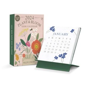 2024 Wall Calendar, Bella Flora Pockets Plus Wall Calendar, 12-Month Calendar, Spiral Desk Calendar Monthly Pocket, by Studio Oh! - Bella Flora (Floral Calendar)