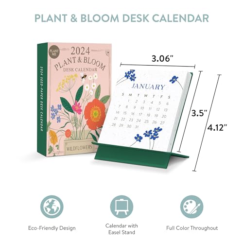 2024 Wall Calendar, Bella Flora Pockets Plus Wall Calendar, 12-Month Calendar, Spiral Desk Calendar Monthly Pocket, by Studio Oh! - Bella Flora (Floral Calendar)