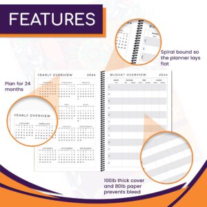 2024-2025 Monthly Planner, 7"x10", 100lb Cover, Spiral Bound, 2 Year Calendar Great For Organization & Scheduling