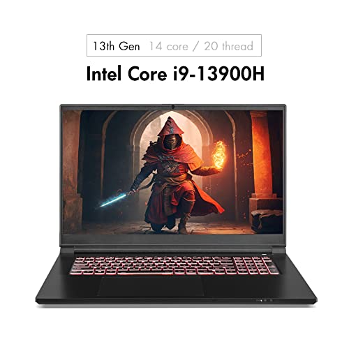 Sager 2023 NP6271C Gaming Laptop, 17.3 Inch FHD 144Hz, Intel i9-13900H, RTX 4050 6GB, 64GB RAM, 2TB Gen4 NVMe SSD, Win 11