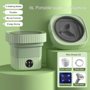 Portable washing Machine,6L Portable Clothes Washing Machines,Foldable Mini Washing Machine, Small washing machine for Baby Clothes, Underwear or Small Items, Apartment, Dorm, Camping, RV Travel