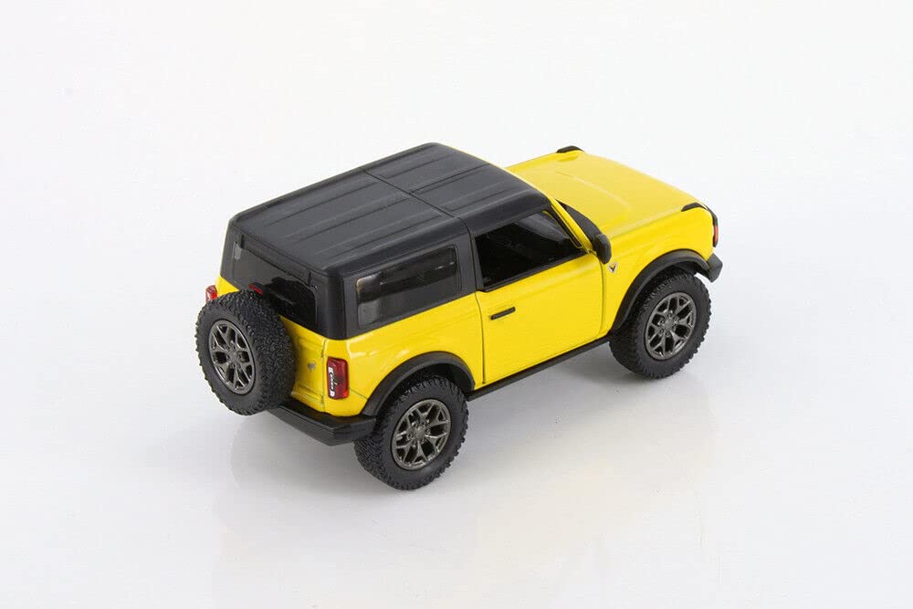 Compatiable with Kinsmart 2022 Ford Bronco Hardtop 1:34 Scale Diecast Model Car (Set of 4, red Black Blue and Yellow)