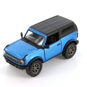 Compatiable with Kinsmart 2022 Ford Bronco Hardtop 1:34 Scale Diecast Model Car (Set of 4, red Black Blue and Yellow)