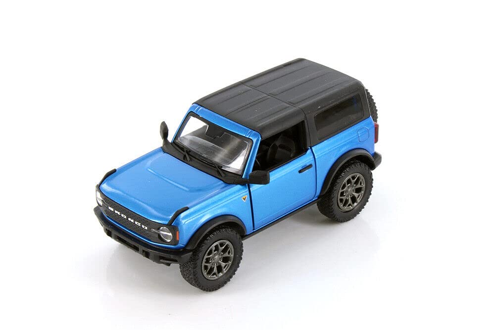 Compatiable with Kinsmart 2022 Ford Bronco Hardtop 1:34 Scale Diecast Model Car (Set of 4, red Black Blue and Yellow)