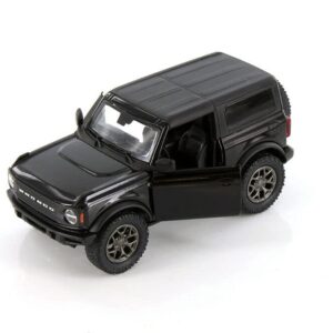 Compatiable with Kinsmart 2022 Ford Bronco Hardtop 1:34 Scale Diecast Model Car (Set of 4, red Black Blue and Yellow)