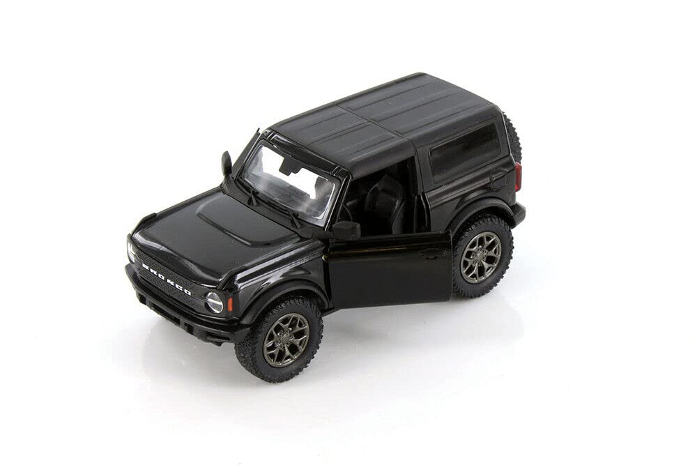 Compatiable with Kinsmart 2022 Ford Bronco Hardtop 1:34 Scale Diecast Model Car (Set of 4, red Black Blue and Yellow)