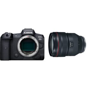 canon eos r5 full-frame mirrorless camera - 8k video, 45 megapixel full-frame cmos sensor, digic x image processor, up to 12 fps mechanical shutter (body only) with rf 28-70mm f/2l usm lens