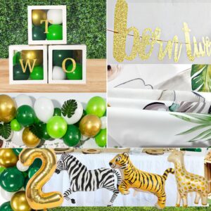 YSHMFEUX Two Wild Birthday Decorations Party Supplies, Jungle Theme 2nd Birthday Party Supplies, Jungle Safari Animal 2nd Birthday Decorations, Second Birthday Decorations for 2 Years Old Birthday