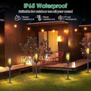 TomCare Solar Lights Outdoor Bright Larger 6 Pack Solar Pathway Lights Up to 16Hrs Waterproof Solar Garden Lights Solar Powered Landscape Lights Decorative Solar Lights for Outside Yard Patio