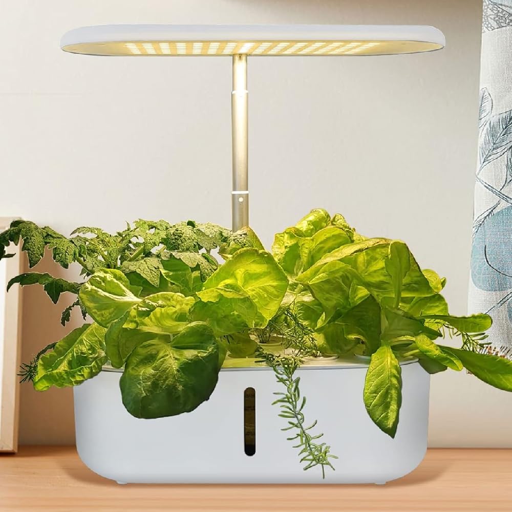 Watch-it-Grow 10 pods Hydroponics Growing System with Herb Germination Kits FCC CE ROHS Certified, 24W Full Spectrum Grow Lights Indoor Garden, Installation Free Educational Science Kit for Teens