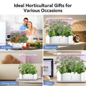 Watch-it-Grow 10 pods Hydroponics Growing System with Herb Germination Kits FCC CE ROHS Certified, 24W Full Spectrum Grow Lights Indoor Garden, Installation Free Educational Science Kit for Teens