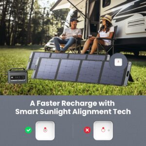 UGREEN PowerRoam 1200 Solar Generator, 1024Wh Portable Power Station with 200W Solar Panel Included, Up to 2500W Output, LiFePO4 (LFP) Battery, Generators for Home Backup/Outdoor Camping/RVs