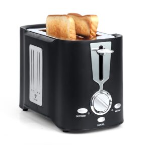 vigind 2 slice wide slot toaster oven,stainless steel bagel bread toaster with 7 browning levels and 3 buttons of cancel,defrost and reheat functions