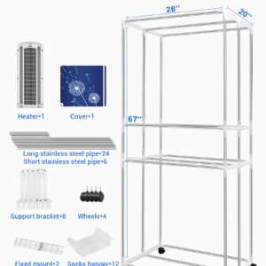 KASYDoFF Clothes Dryer, 35LB Capacity-67Inch Portable Dryer (Anion), 1600W-3 Tier Foldable Clothes Dryer Rack, Energy Saving Portable Dryer for Apartment, Indoor, Travel, RV