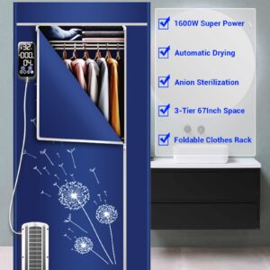 KASYDoFF Clothes Dryer, 35LB Capacity-67Inch Portable Dryer (Anion), 1600W-3 Tier Foldable Clothes Dryer Rack, Energy Saving Portable Dryer for Apartment, Indoor, Travel, RV