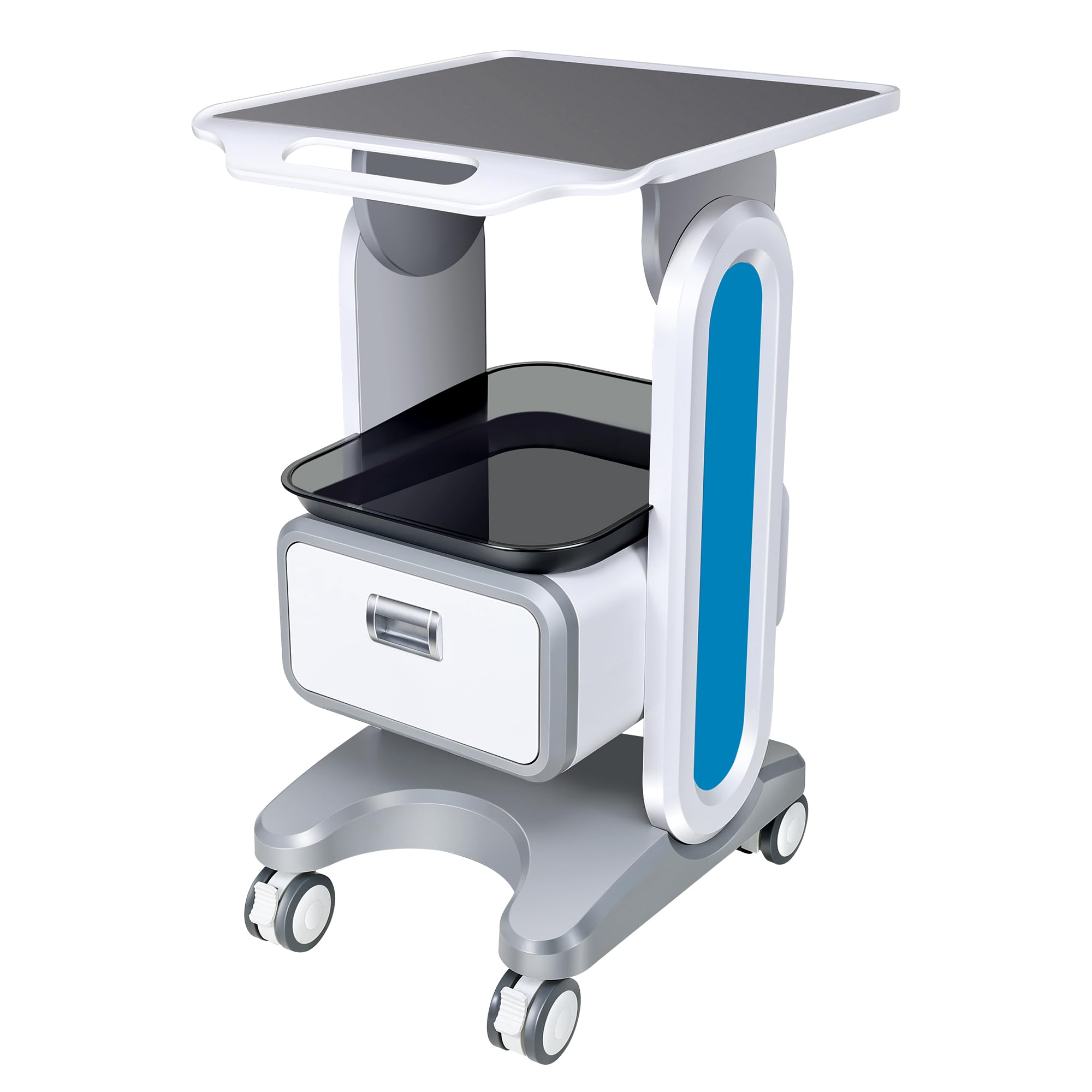 Professional Medical Trolley Cart with Wheels Mobile Ultrasound Cart Beauty Storage Utility Cart Rolling Cart with Drawer for Home Bedroom Salon Lab Hospital Dental Office Clinic