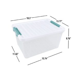 Gainhope 6 Pack 35 L Clear Plastic Storage Bin, Latch Storage Box with Lid