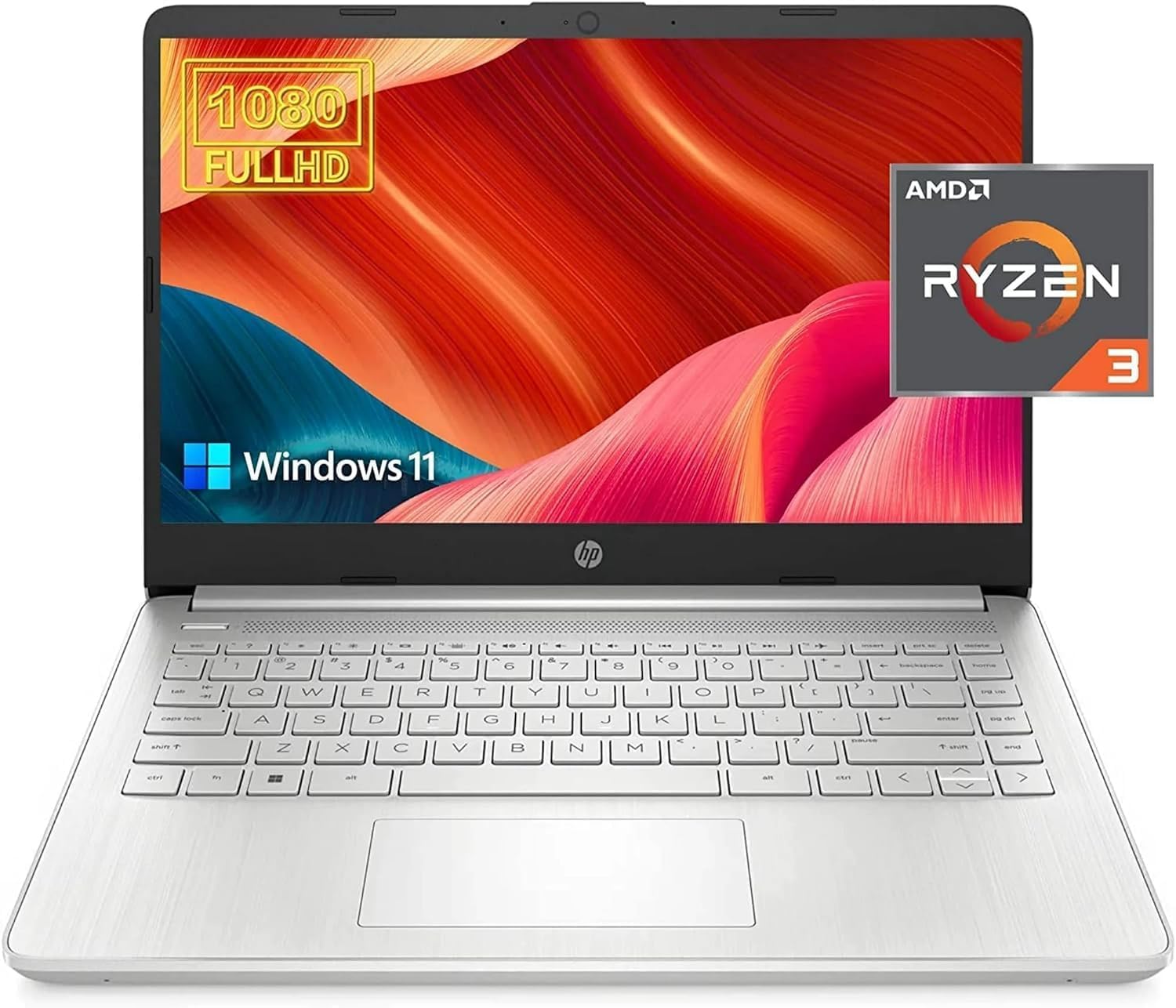 HP 2023 Newest Laptop for Business and Student, 14 Inch FHD Display, AMD Ryzen 3-3250U Processor, 16GB RAM, 512GB SSD, AMD Radeon Graphics, Bluetooth, Webcam, Windows 11 Home in S Mode, Silver