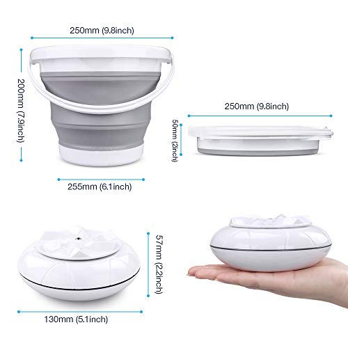 Mini Washing Machine, Portable Washer with Foldable Laundry Tub, Ultrasonic Turbine Washer for Baby Clothes Underwear Socks Towels Toys RV Travel Camping Home Apartment Dorm Laundry