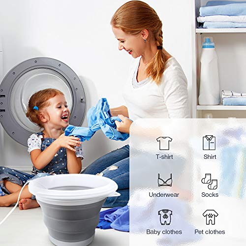 Mini Washing Machine, Portable Washer with Foldable Laundry Tub, Ultrasonic Turbine Washer for Baby Clothes Underwear Socks Towels Toys RV Travel Camping Home Apartment Dorm Laundry