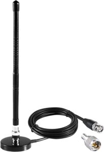 long range 27mhz soft whip magnetic base cb radio antenna with pl-259 bnc male connector for cobra midland uniden maxon president vehicle car truck mobile handheld cb radio police scanner, eifagur