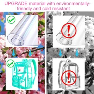 Clear Backpack for Girls Women, Heavy Duty PVC Transparent BookBag, Cute See Through School Bags for Teens Elementary - Green