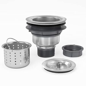 GETPRO Kitchen Sink Drain Strainer 3-1/2 Inch Sink Strainer Assembly Kit 304 Stainless Steel Removable Deep Waste Basket and Sealing Lid Kitchen Sink Drain Assembly Kit for Standard Kitchen Sink