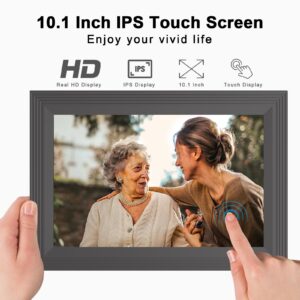 Forc Digital Picture Frame WiFi 10.1 Inch Digital Photo Frame with IPS HD Touch Screen, Electronic Picture Frame Slideshow, Auto-Rotate, Easy Setup to Share Photos Load from Phone Via APP