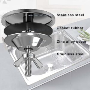 Stainless Steel Kitchen Sink Hole Cover, 2 Inch Faucet Hole Cover Stainless Steel Kitchen Sink Tap Hole Plate Stopper Cover Blanking Metal Plug(Polished Chrome)