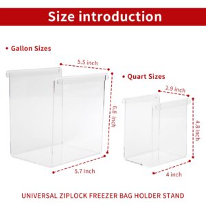 ICICUL Food Storage Bag Stand/Filling Zip Lock Freezer Bag Stand/Baggy Rack Holder/Hands-Free Spill Prevention，Compatible with Gallon, Quart, Sandwich Bag (2 Pack)