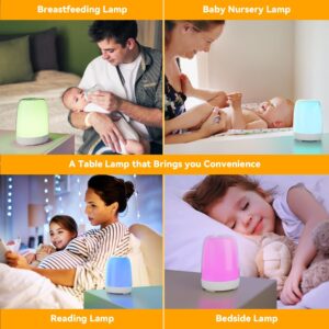 winshine Kids Night Light, 3 Way Dimmable Touch Night Light for Kids, 7 Colors Changing RGBW Rechargeable Portable Baby Night Light Lamp, Eye-Caring Night Light for Baby Nursery, Toddlers Bedroom