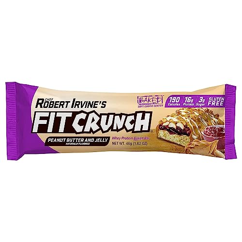 FITCRUNCH Snack Size Protein Bars, Designed by Robert Irvine, 6-Layer Baked Bar, 3g of Sugar, Gluten Free & Soft Cake Core (9 Count, Flavor Lovers)