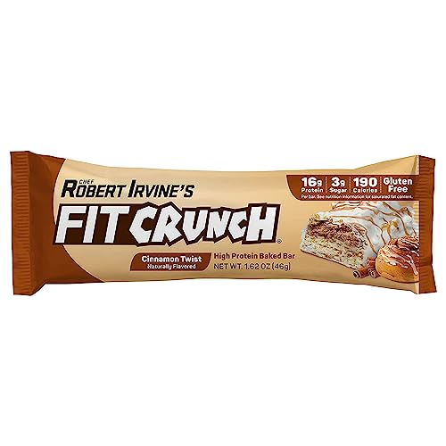 FITCRUNCH Snack Size Protein Bars, Designed by Robert Irvine, 6-Layer Baked Bar, 3g of Sugar, Gluten Free & Soft Cake Core (9 Count, Flavor Lovers)