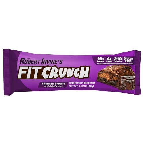 FITCRUNCH Snack Size Protein Bars, Designed by Robert Irvine, 6-Layer Baked Bar, 3g of Sugar, Gluten Free & Soft Cake Core (9 Count, Flavor Lovers)