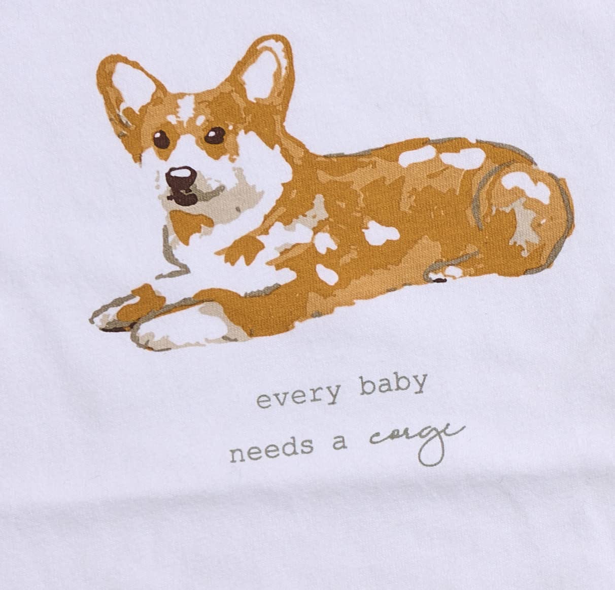 MUD PIE Baby Dog Breed Bodysuit and Bib Set, Corgi, 0-6 Months