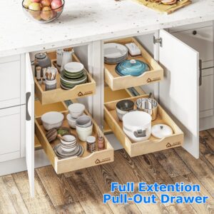 WelFurGeer Pull Out Drawers for Kitchen Cabinets, Pull Out Cabinet Organizer, Kitchen Cabinet Organizer, Pot and Pan Organizer for Cabinet, Slide Out Cabinet Organizer, Drawer Organizer (20''W)