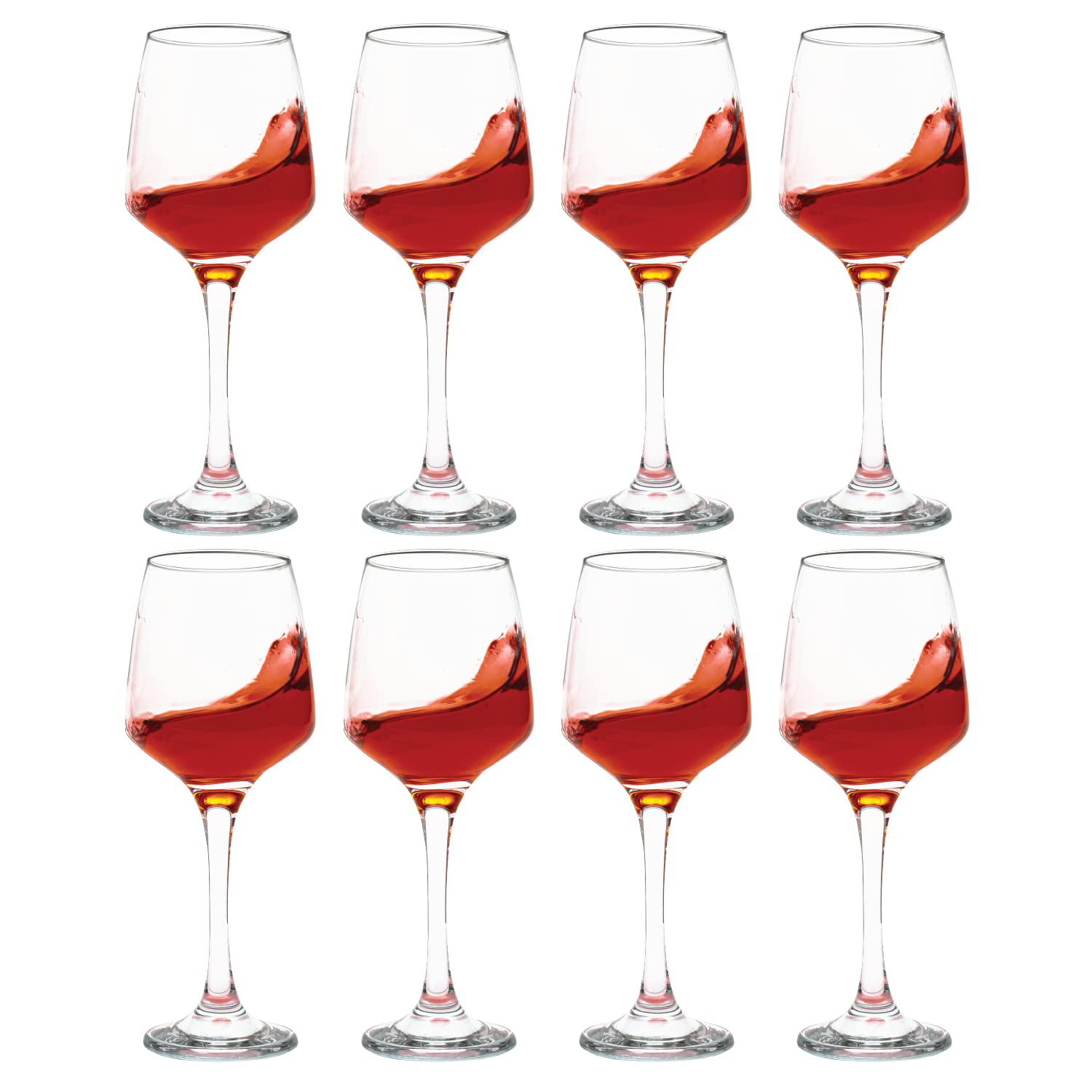 Vikko Wine Glasses, Set of 8 Red Wine Glasses, 14 Ounce Clear Wine Glass, Classic, Durable European Stemware