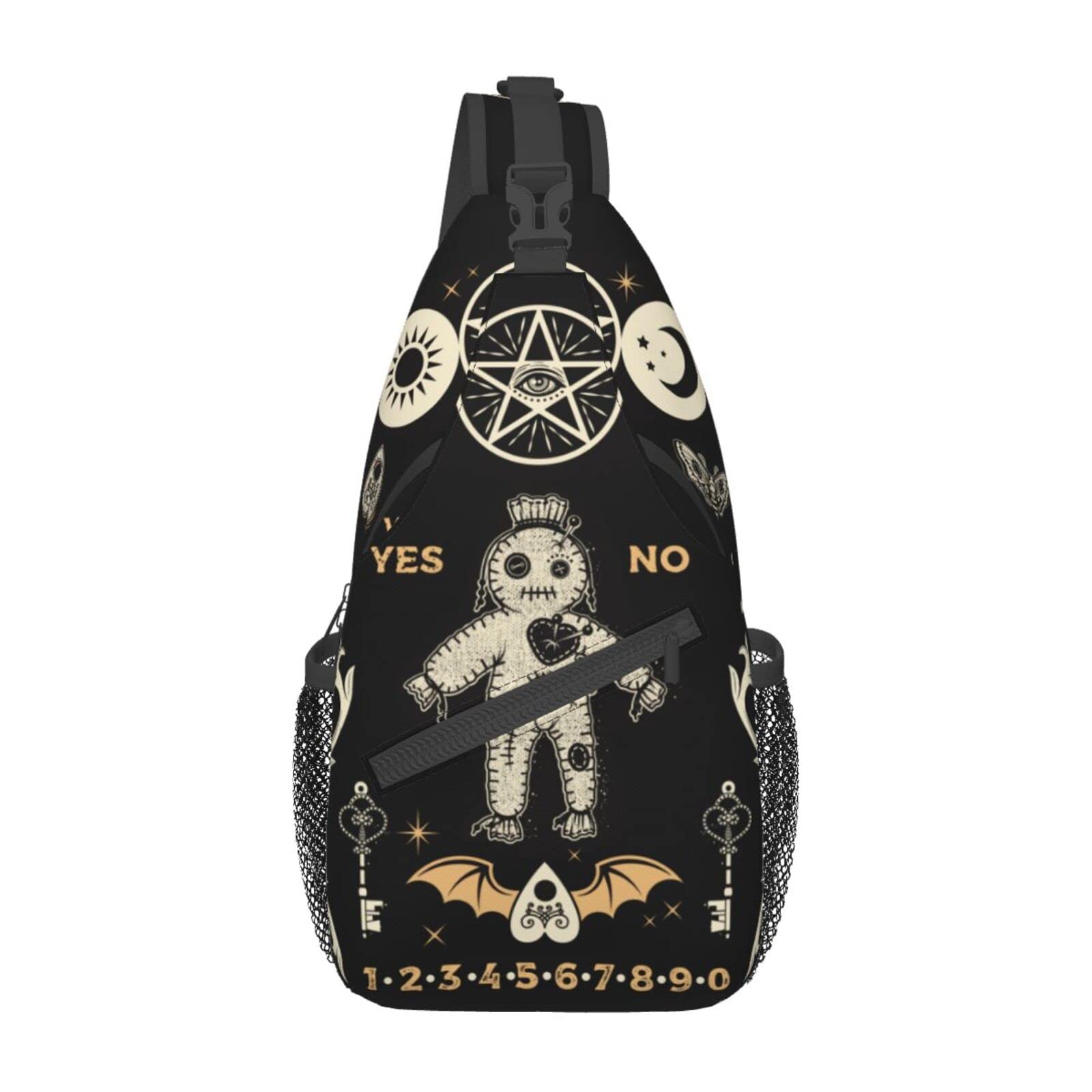 BCQJNB Goth Coffin Horror Gothic Sling Backpack Crossbody Shoulder Bag Travel Hiking Daypack Gifts